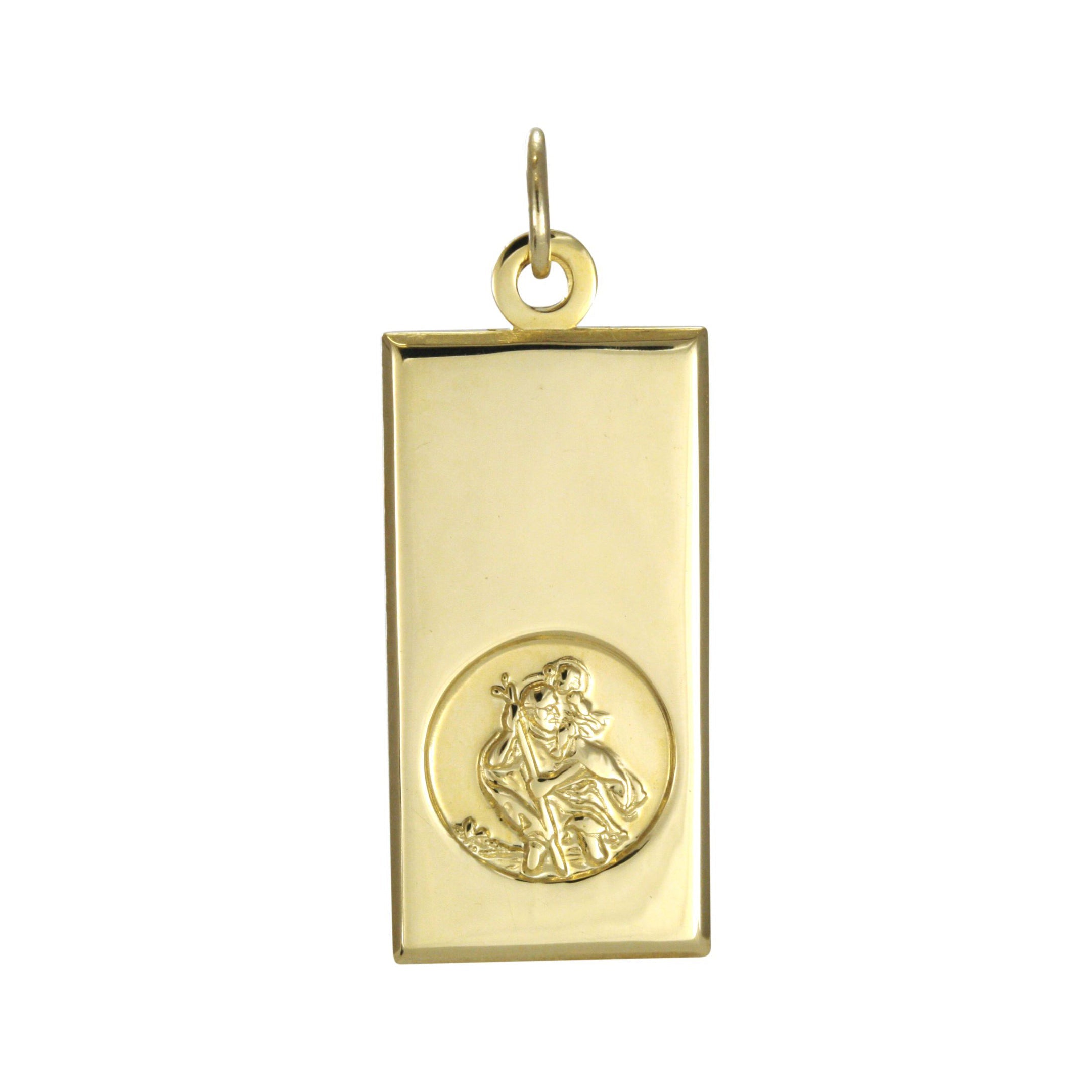 Large 9ct Gold Modern Saint Christopher Pendant | Sayers London